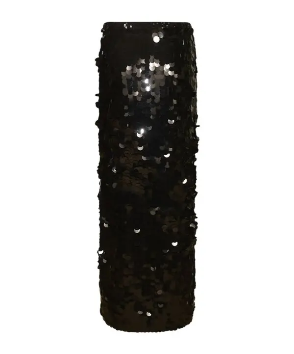 P.a.r.o.s.h Sequin Embellished Straight Leg Skirt - Black