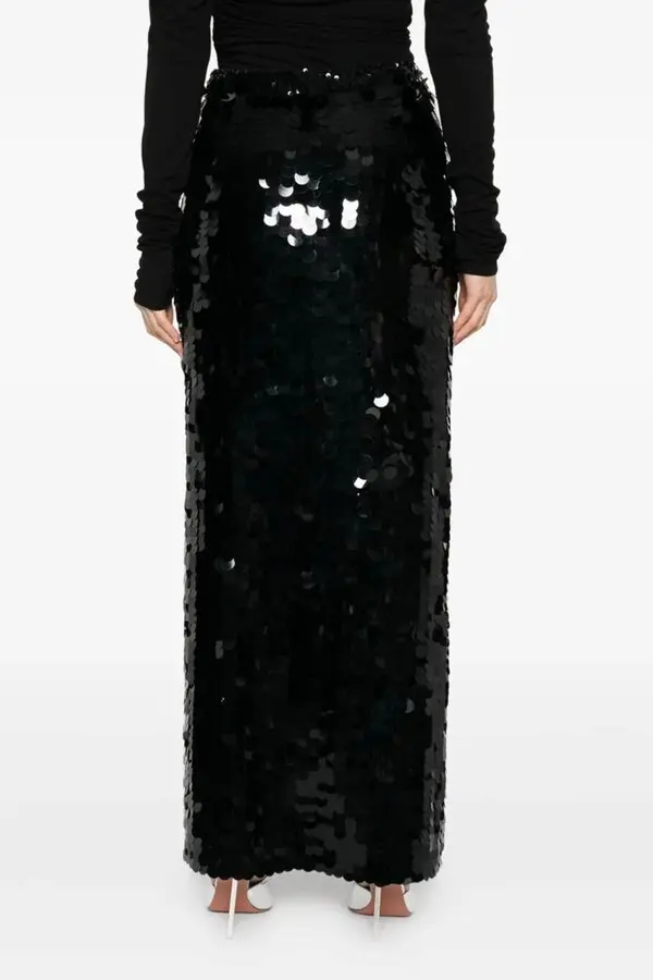 P.a.r.o.s.h Sequin Embellished Straight Leg Skirt - Black