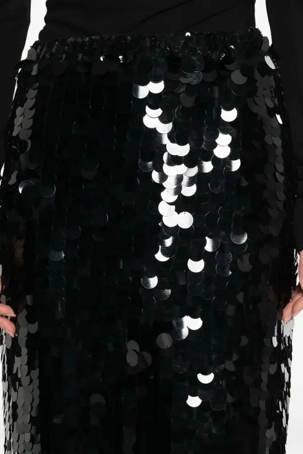 P.a.r.o.s.h Sequin Embellished Straight Leg Skirt - Black