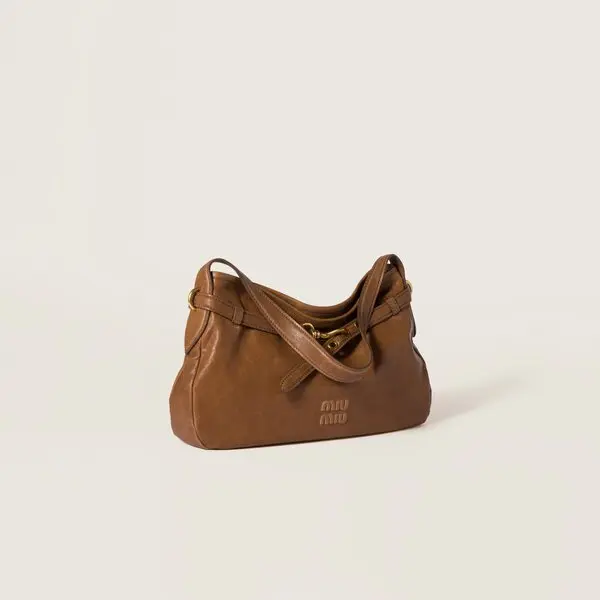 Miu Miu Nappa Leather Shoulder Bag - Oak