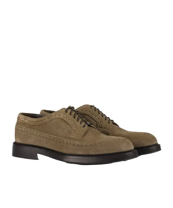 DOUCAL'S Suede Dovetail Lace-up Oxfords - Light Brown