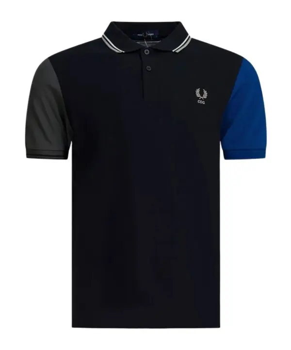 Comme Des Garçons Contrasting-color Short-sleeved Polo Shirt - Black
