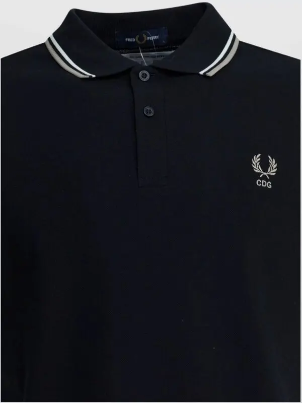 Comme Des Garçons Contrasting-color Short-sleeved Polo Shirt - Black