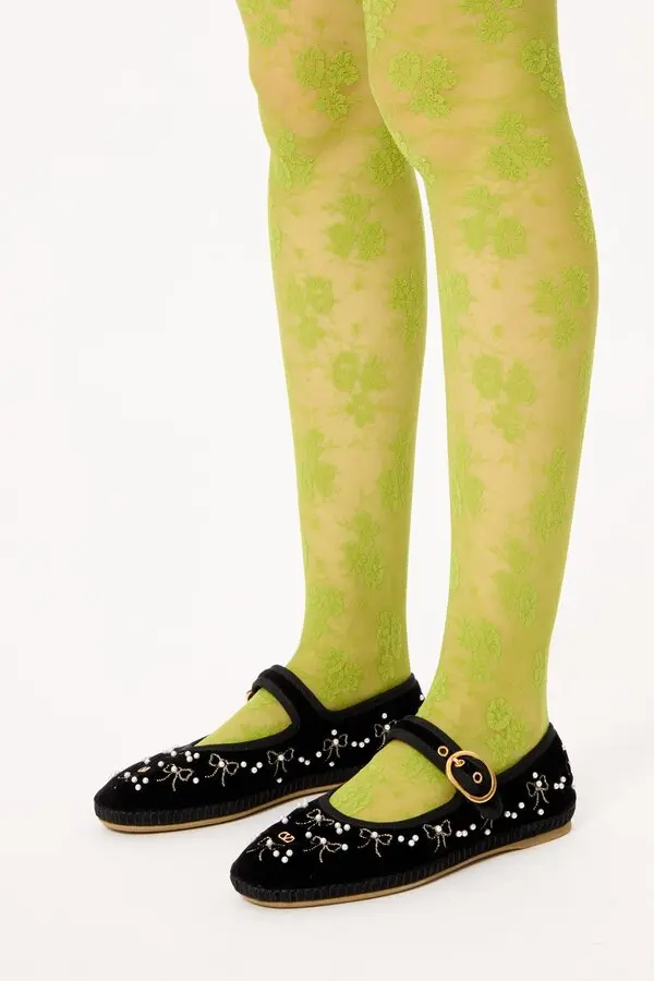 Valentino Garavani Velvet Bow Detailed Ballet Flats