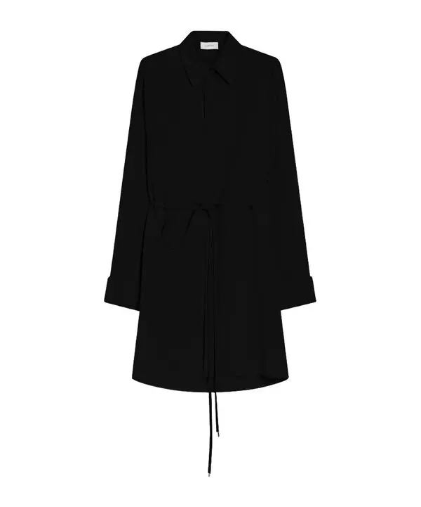 Sportmax Oversized Stretch-silk Shirt Dress - Black
