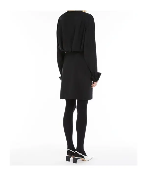 Sportmax Oversized Stretch-silk Shirt Dress - Black