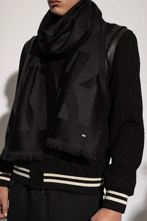 Saint Laurent Monogram Frayed Edge Scarf