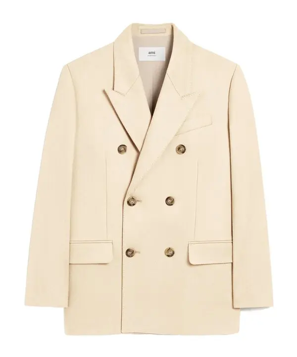 Ami Double-breasted Blazer - Nude