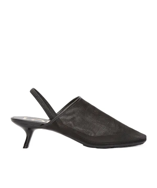 Loewe Petal Slingback Heeled Sandals - Black