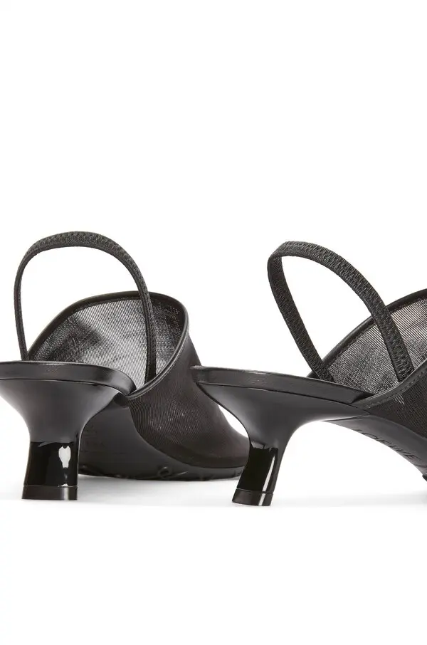 Loewe Petal Slingback Heeled Sandals - Black