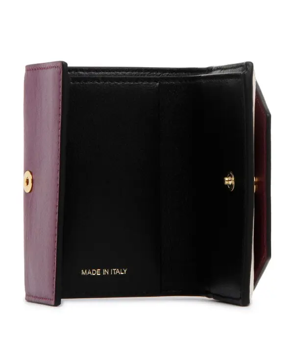 Marni Purple And White Leather Tri-fold Wallet - Red