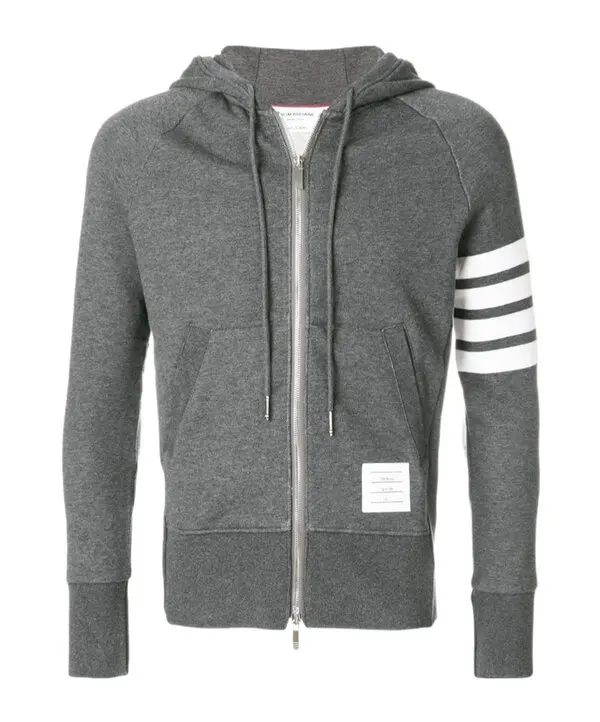Thom Browne Classic Loopback 4-bar Zip Hoodie - Dark Grey