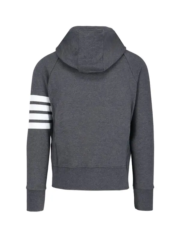 Thom Browne Classic Loopback 4-bar Zip Hoodie - Dark Grey
