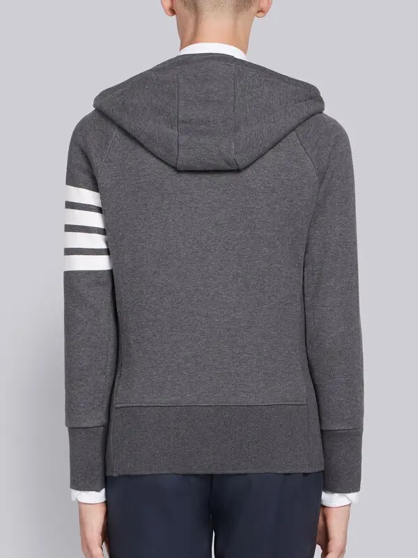 Thom Browne Classic Loopback 4-bar Zip Hoodie - Dark Grey