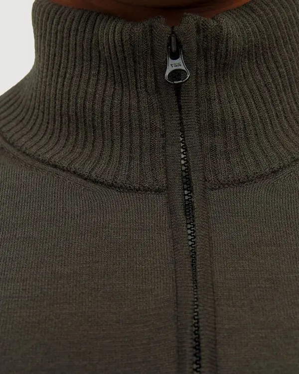 C.P. COMPANY Half-zip Ribbed Sweater - Grey