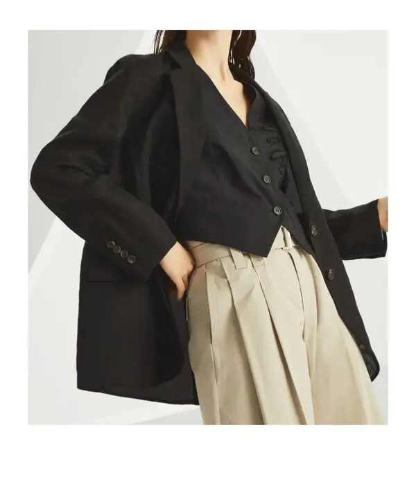 Brunello Cucinelli Organza Blazer - Black