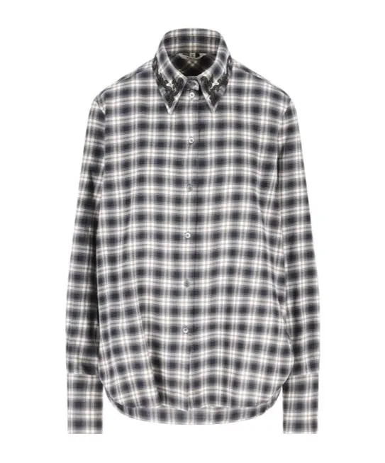 Barena Venezia Checked Shirt With Embellished Collar