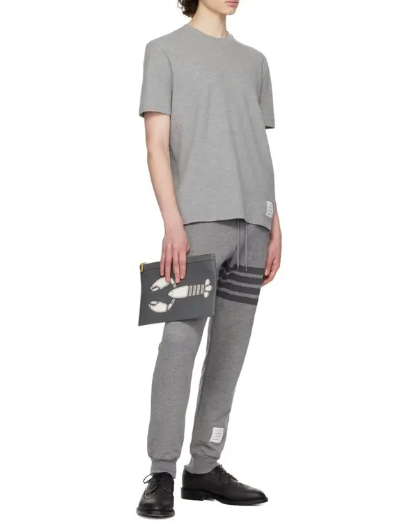 Thom Browne Lobster Appliqué Clutch Bag - Dark Gray