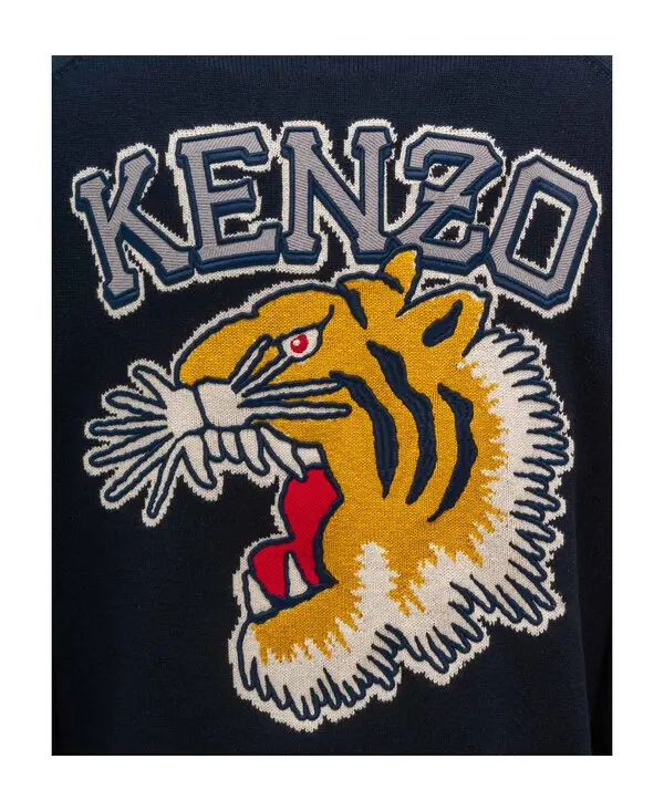 Kenzo Logo Patch Crewneck Knit Jumper - Black
