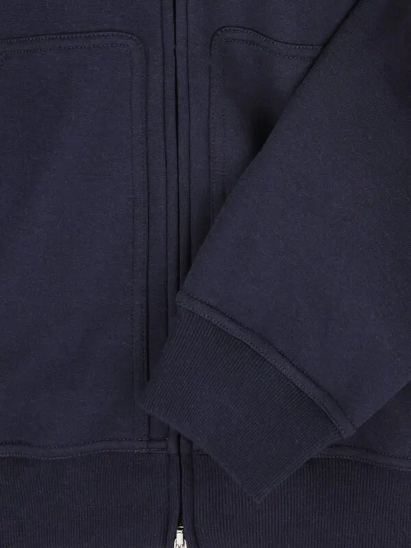 Brunello Cucinelli Zip-up Hoodie With Drawstring - Cobalt Blue
