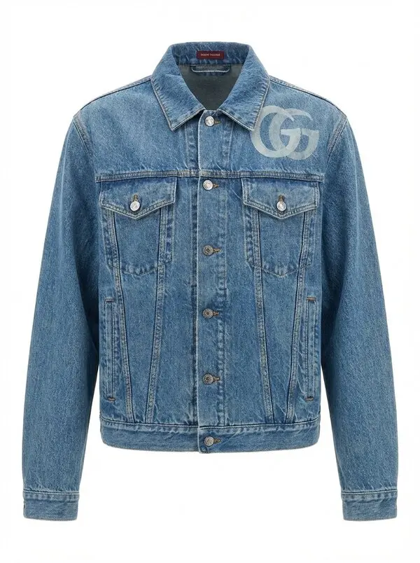Gucci Laser Logo Denim Jacket - Blue