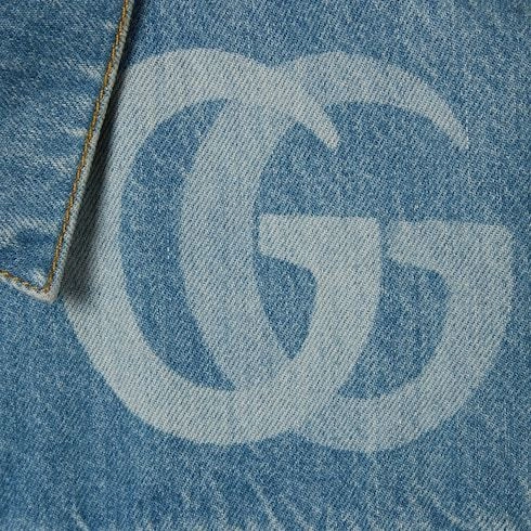 Gucci Laser Logo Denim Jacket - Blue