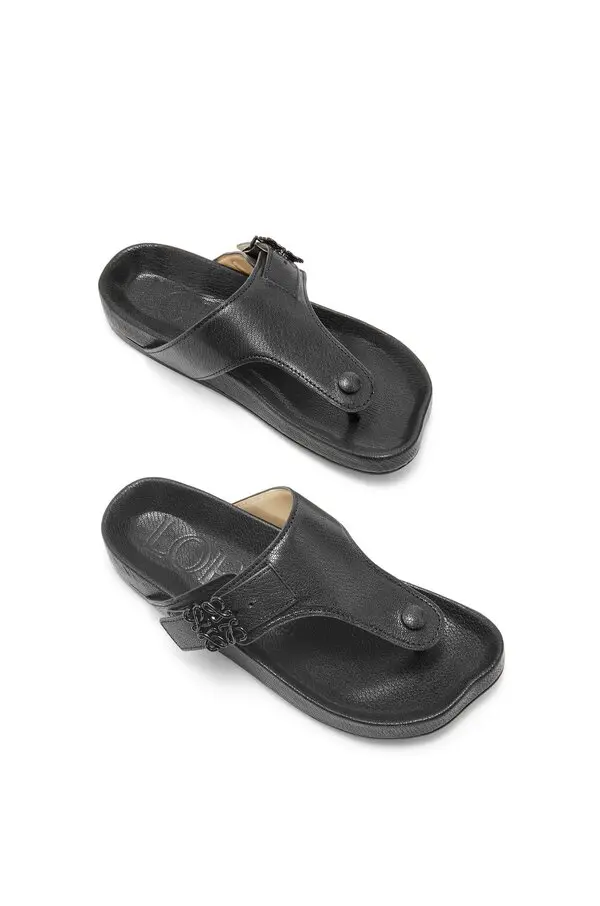 Loewe Logo Plaque Sandals - Black