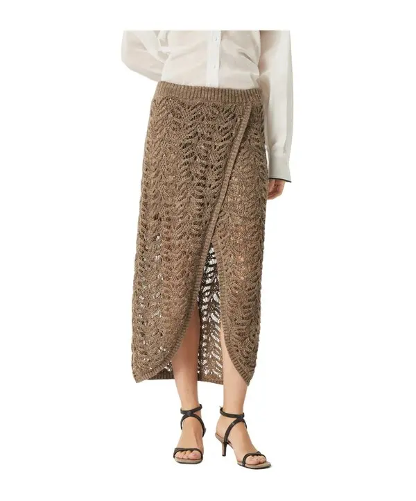 Brunello Cucinelli Lace Patterned Asymmetrical Skirt