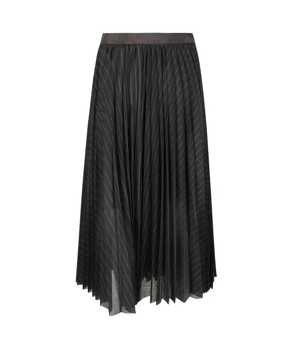 Sacai Pleated Striped Organza Skirt