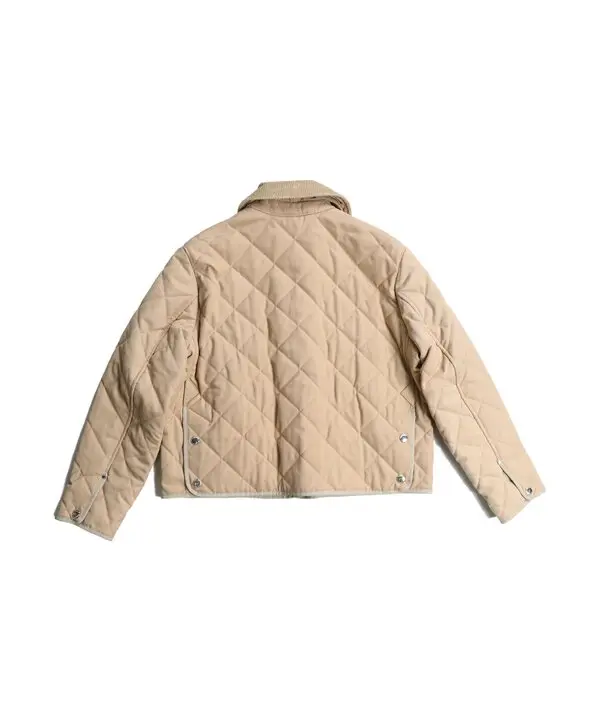 Burberry Quilted Long Sleeve Jacket With Spread Collar - Beige