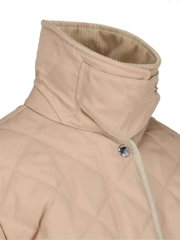 Burberry Quilted Long Sleeve Jacket With Spread Collar