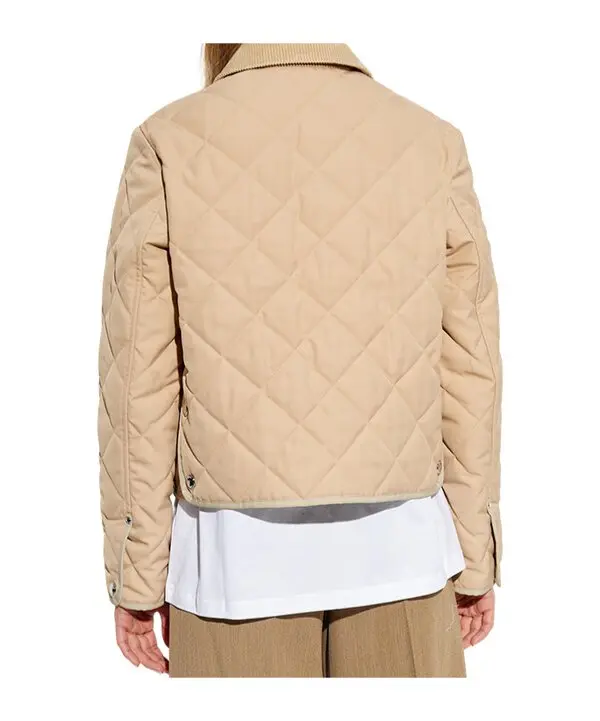 Burberry Quilted Long Sleeve Jacket With Spread Collar