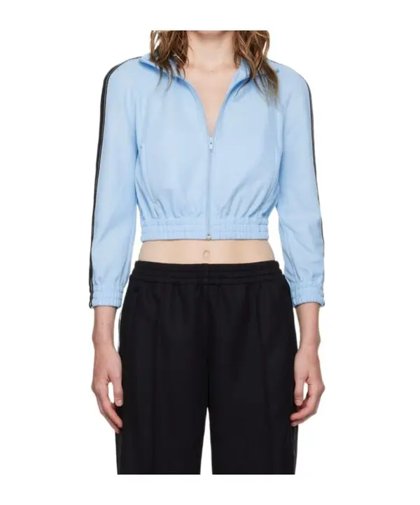 Alexander Wang Logo Tape Cropped Track Jacket