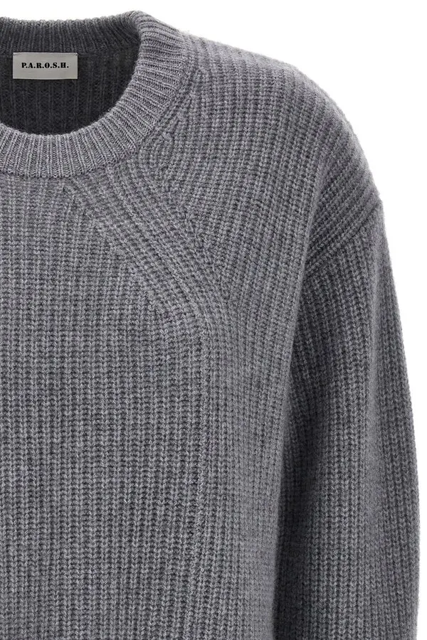 P.a.r.o.s.h Ribbed-knit Cashmere Jumper - Gray