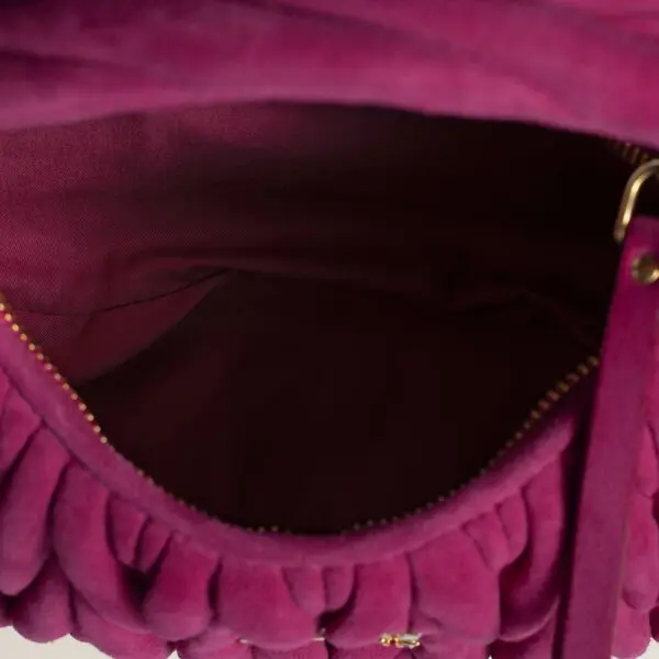 Miu Miu Wander Matelassé Suede Bag - Purple-red