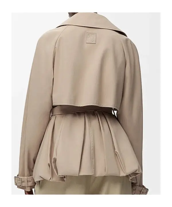 Loewe Buckled Collared Coat - Light Brown
