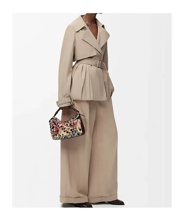 Loewe Buckled Collared Coat - Light Brown