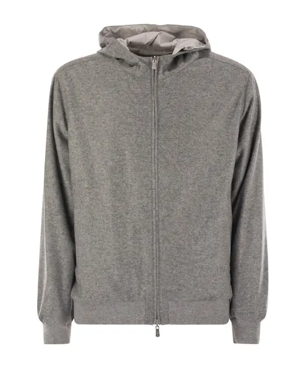 Fedeli Reversible Hooded Bomber Jacket - Gray