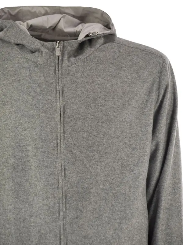 Fedeli Reversible Hooded Bomber Jacket - Gray