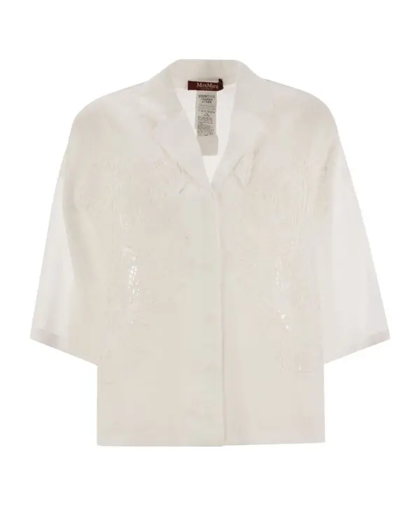 Max Mara Legno Embroidered Button-up Shirt - White