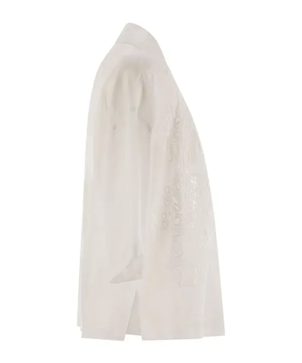 Max Mara Legno Embroidered Button-up Shirt - White