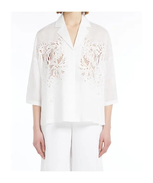 Max Mara Legno Embroidered Button-up Shirt - White
