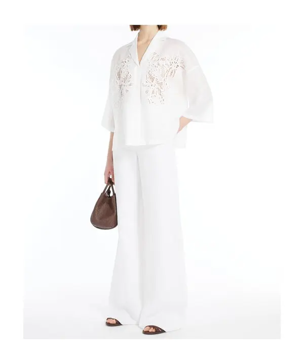 Max Mara Legno Embroidered Button-up Shirt - White