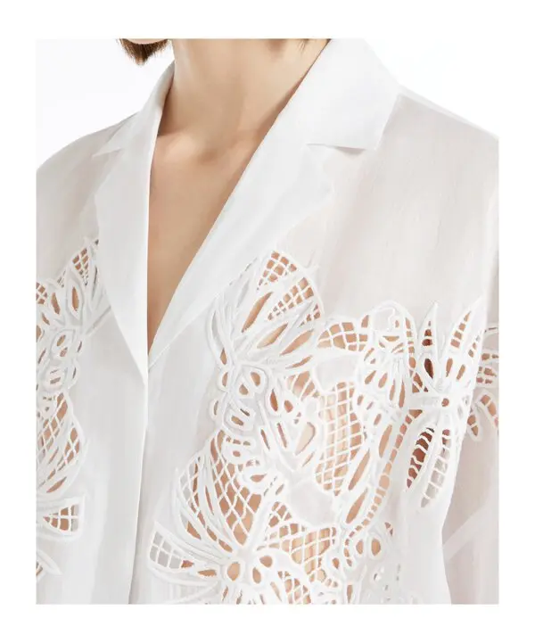 Max Mara Legno Embroidered Button-up Shirt - White