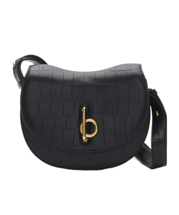 Burberry Small Rocking Horse Embossed Shoulder Bag - Black