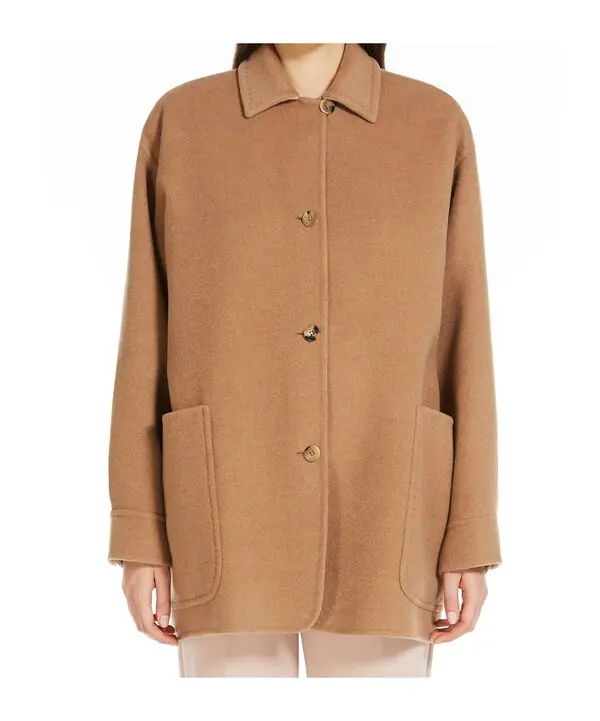 Max Mara Collared Button-up Coat - Camel