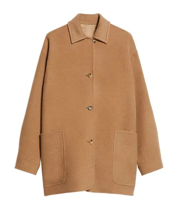 Max Mara Collared Button-up Coat - Camel
