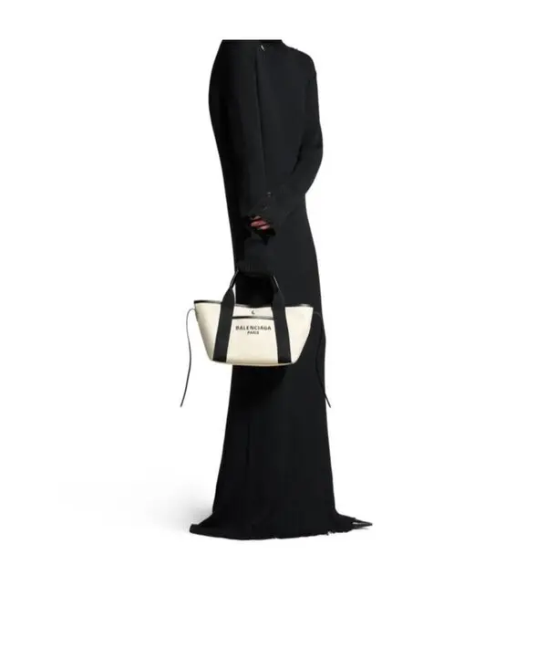 Balenciaga Biarritz Small Tote Bag - Beige/black