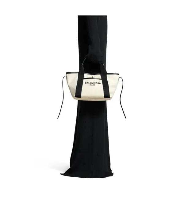 Balenciaga Biarritz Small Tote Bag - Beige/black