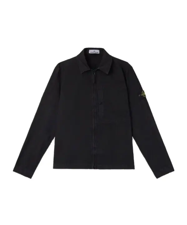 Stone Island Jacket-style Shirt With Zipper Closure - Black